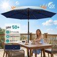 Navy 9 Ft Patio Umbrella With Solar Lights, Outdoor Market Use For ...
