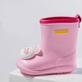 Angala Boys Rain Boots Mid Calf Cartoon Rabbit Appliques Waterproof ...