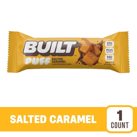 BUILT Bar, Puff Protein Bars, Salted Caramel Puff, High Protein ...