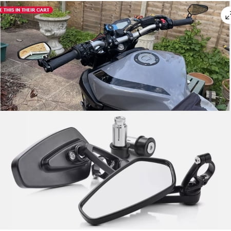 Bar End Motorcycle Mirror for Shorter Riders, Universal Fit with ...