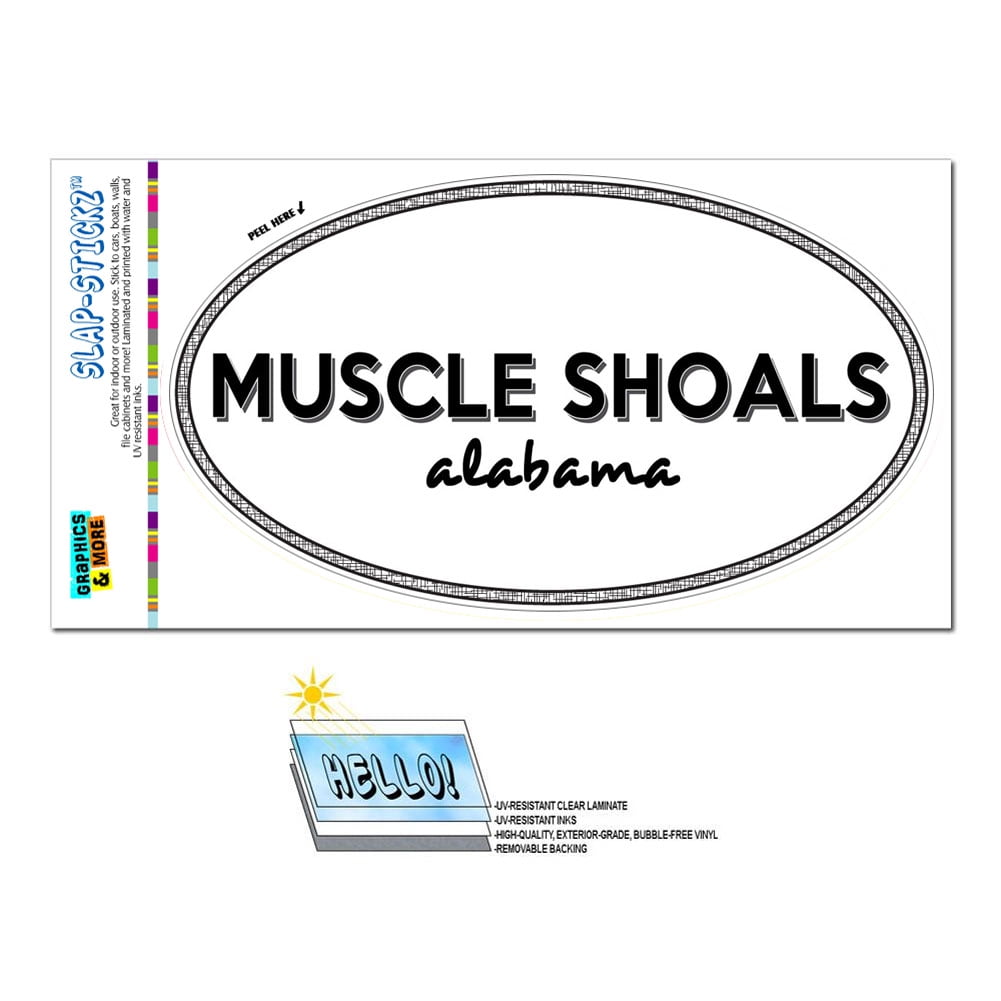 Muscle Shoals, AL - Alabama - Black and White - City State - Oval ...