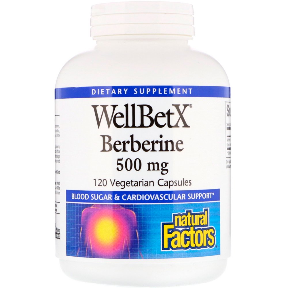 Natural Factors WellBetX Berberine 500 mg 120 Vegetarian Capsules ...