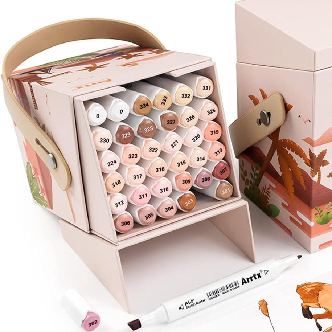 36 Colors Skin Tone Markers, ALP Dual Tips Alcohol Marker Pen Perfect ...