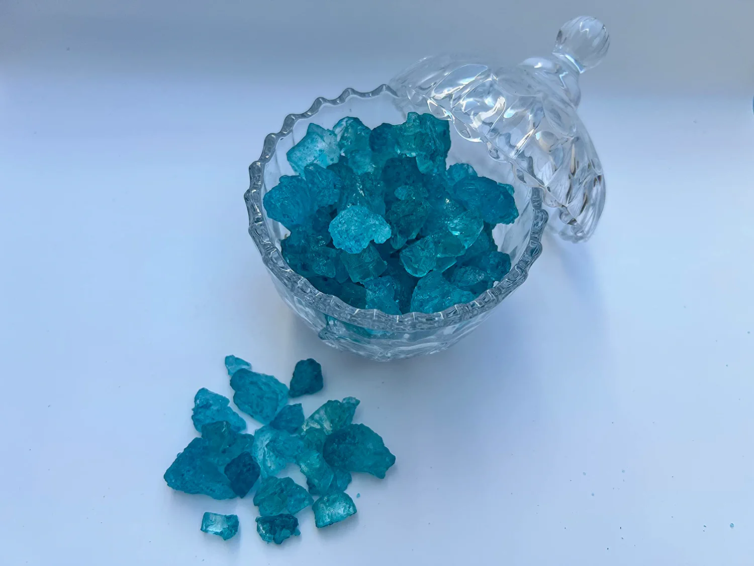 SweetGlob Old Fashioned Rock Sugar Candy Crystals 1 Pound (Light Blue ...