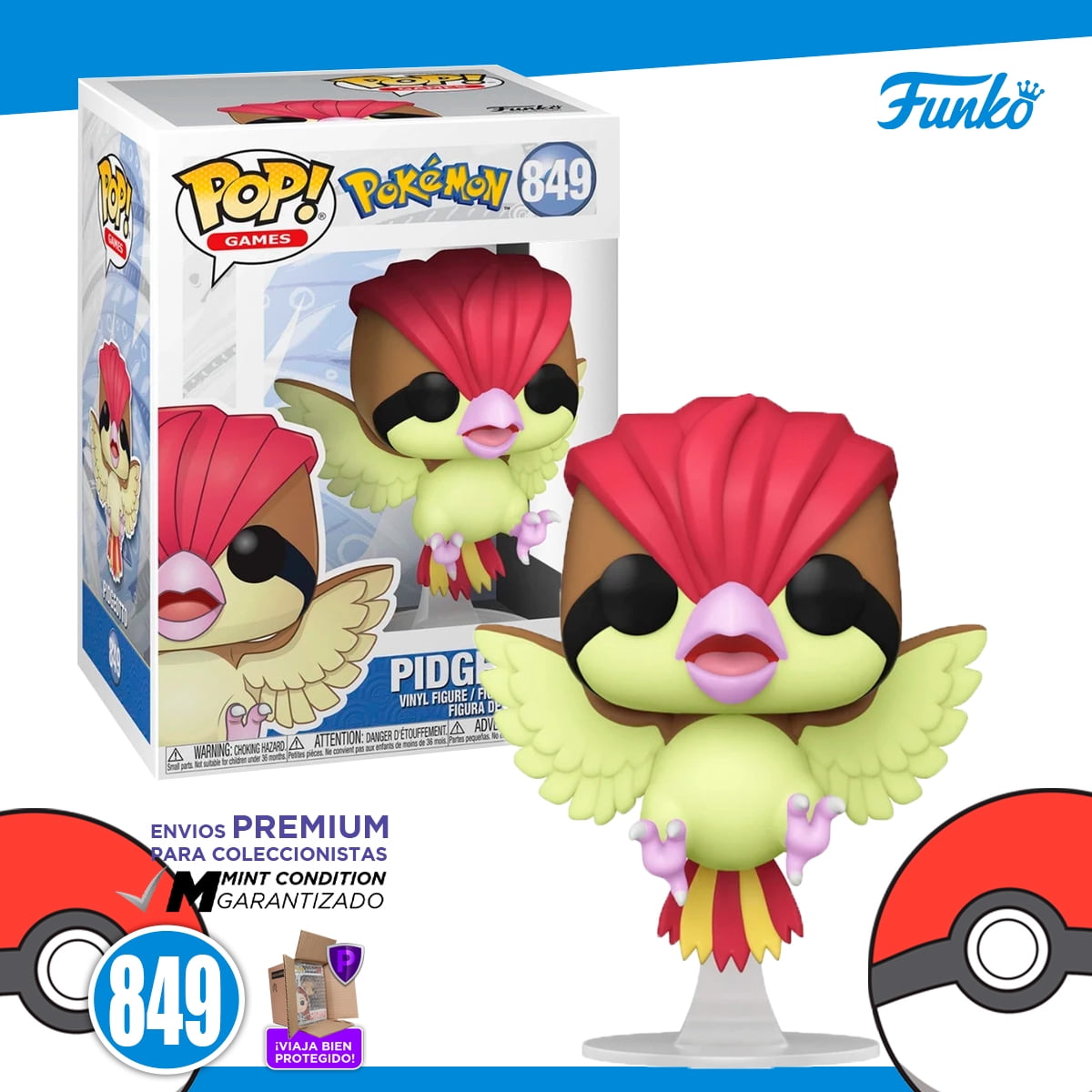 Funko Pop Pidgeotto #849 Pokemon 017 Kanto Original | Walmart en línea