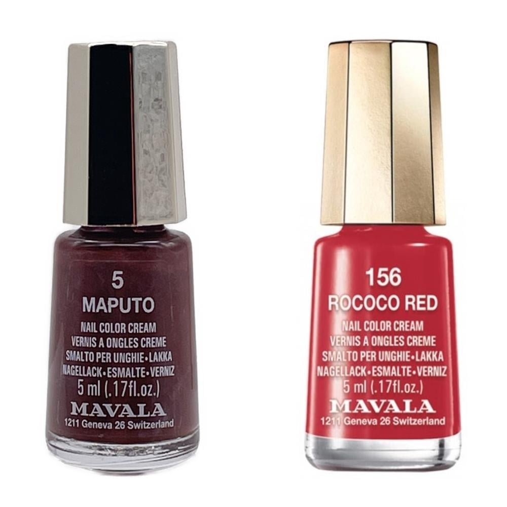 Mavala Mini Nail Polish 5ml - 5 Maputo - 156 Rococo Red - Combi Pack ...