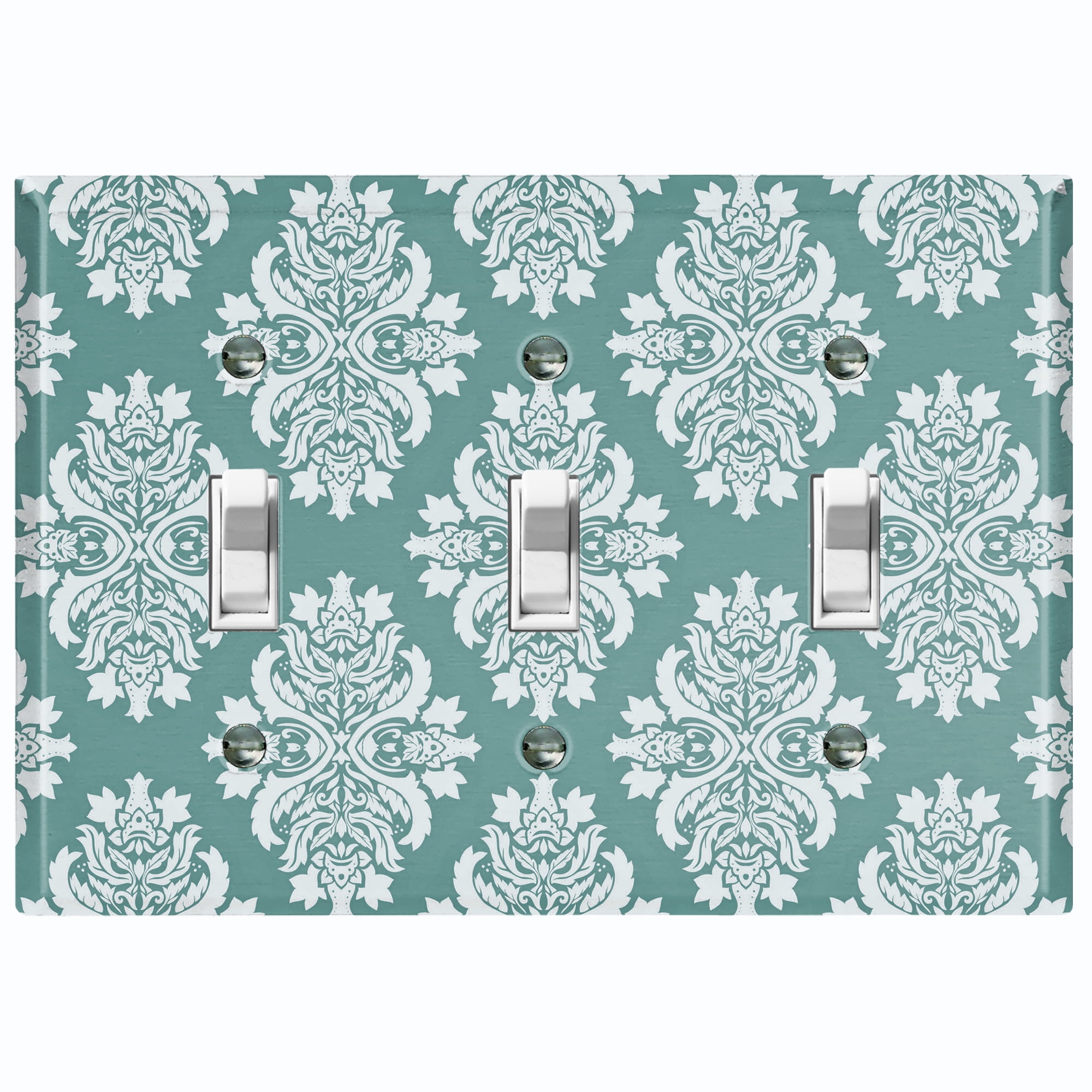 Metal Light Switch Plate Outlet Cover (Victorian Damask Flower Olive ...