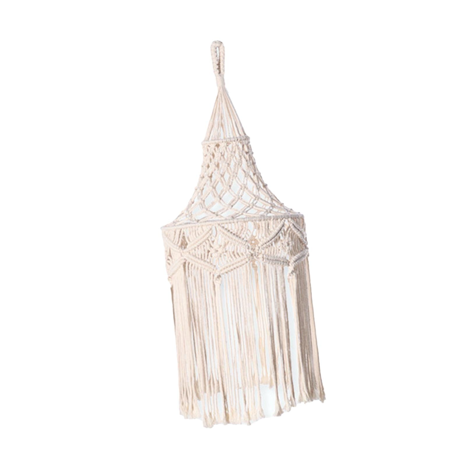 Boho Hanging Pendant Light Cover Handmade Woven Macrame Lampshade ...