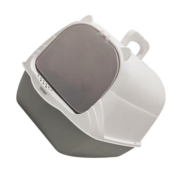Cat Litter Box with Lid Portable Anti Splashing Easy Large Tray Handle ...
