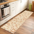 Abstract Coral Rectangle Area Rug 2x6 ft Beige Orange Color Block ...