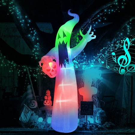 12 Feet Halloween Giant Ghost Inflatable with Scary Sound Infrared ...