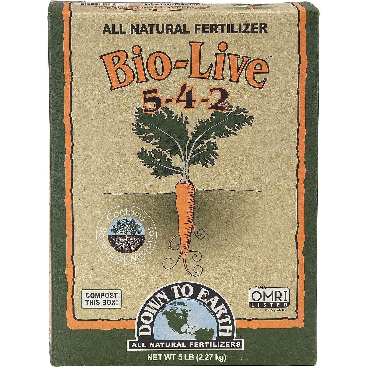 Down to Earth Organic Bio-Live Fertilizer Mix 5-4-2, 5 lb - Walmart.com