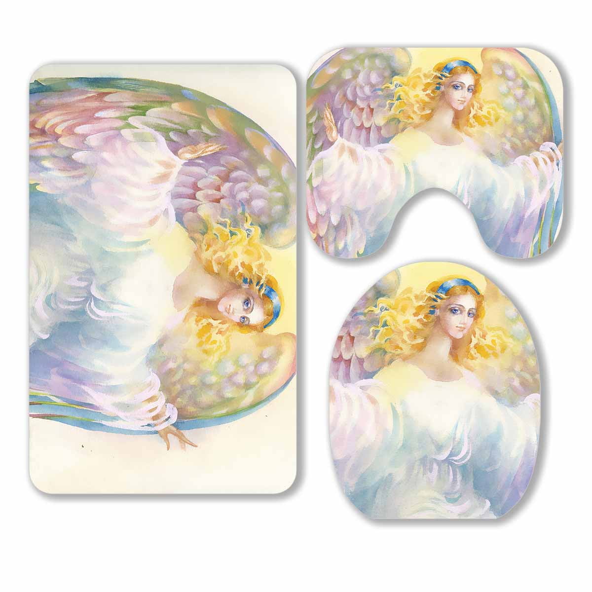 PKQWTM Beautiful angel with wings 3 Piece Bathroom Rugs Set Bath Rug ...