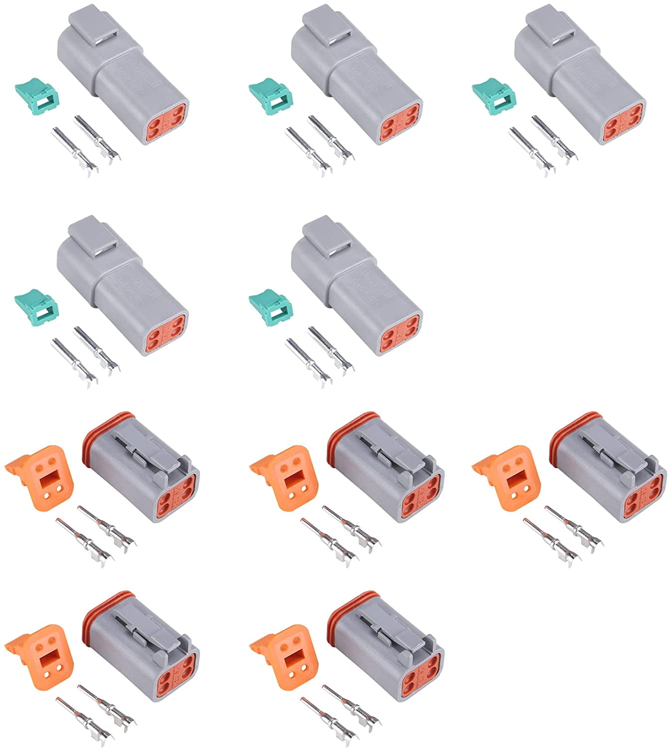 shiyou-5 Kit 4 Pin Way DT04-4P DT04-4S Waterproof Connector 13 Amps ...