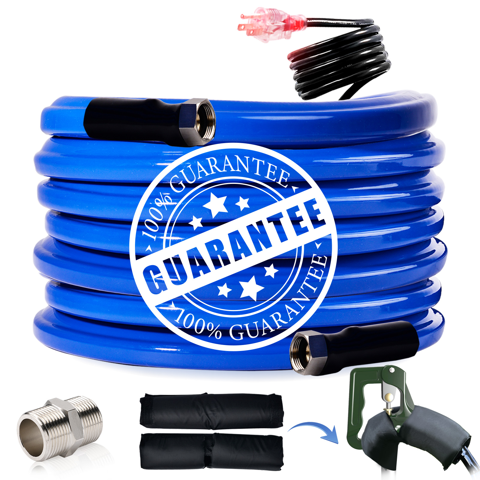 100 Ft Heated Water Hose For RV Outdoor 45 Blue Heated Water Hose Rv