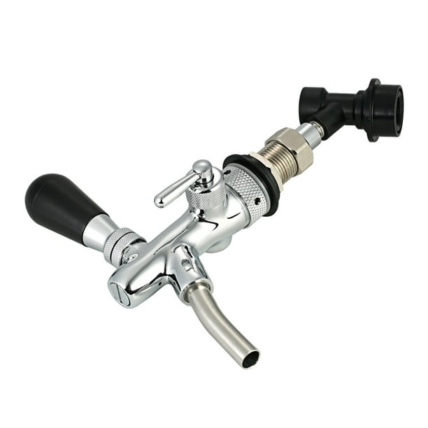 Amdohai Adjustable Flows Chrome Draft Beer Tap G5/8 Shank Long Stem Home Brew Beer Keg Taps with ...