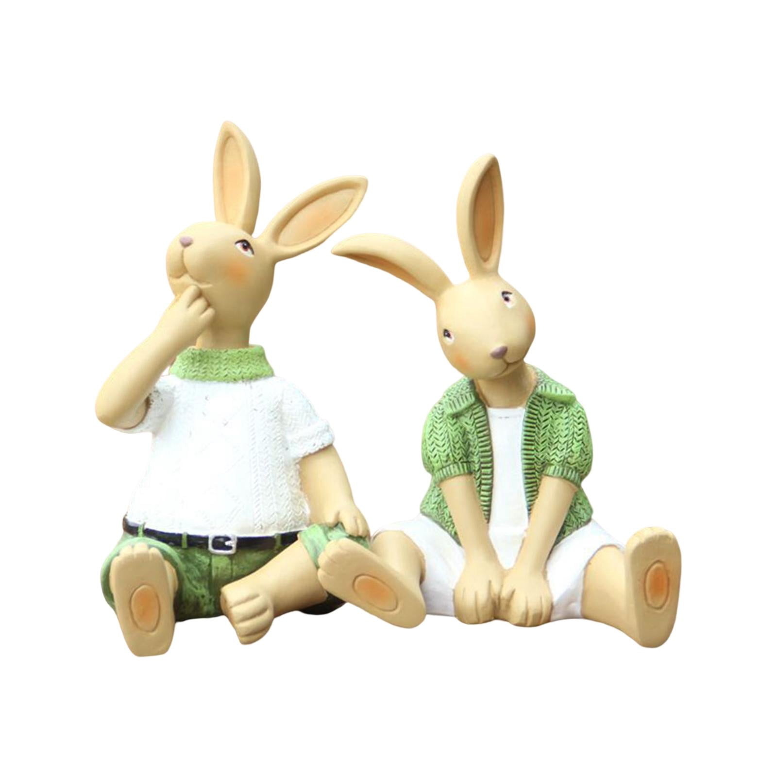 Cartoon Garden Statues Rabbit Tabletop Centerpiece Outdoor Art Decor ...