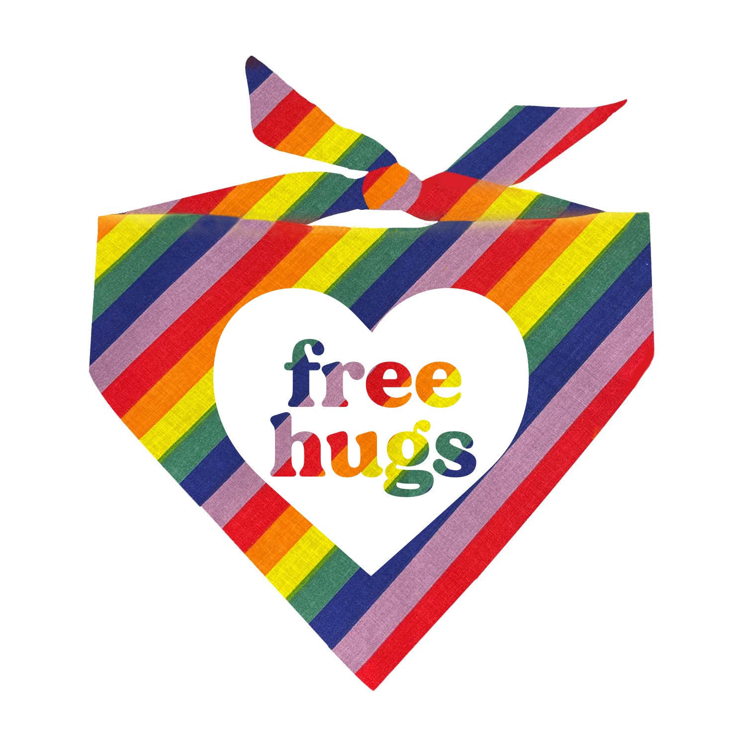 Free Hugs Heart LGBTQ Rainbow Triangle Dog Bandana - Walmart.com