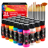 Gallery Glass Stained Glass Acrylic Paint Kit, 18 Piece Glass Paint Set ...