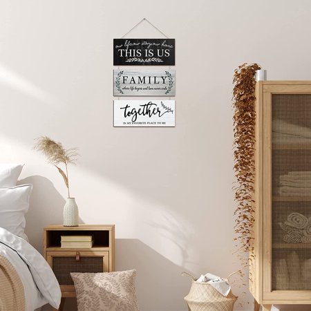 This is Us Family Sign Wall Decor Together Rustic Wood Hanging Home ...
