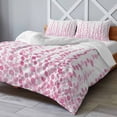 4 Piece Duvet Cover Set Full, Abstract Pink Leaves Branch Soft ...