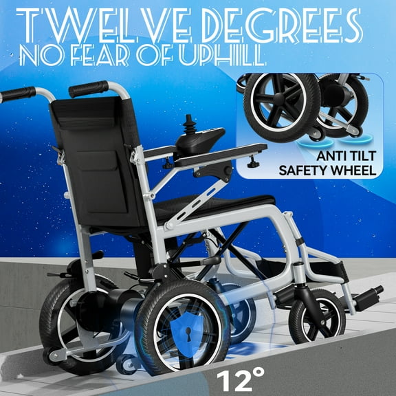 Edcsi Lightweight Electric Wheelchair for Adults – Foldable Travel ...