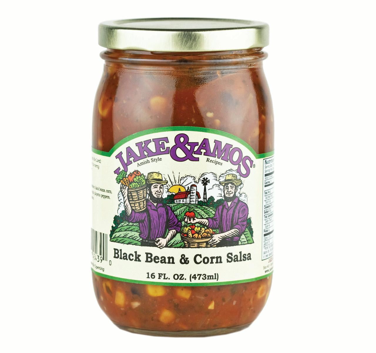 Jake & Amos Black Bean & Corn Salsa 16 oz. (3 Jars) - Walmart.com