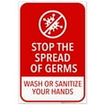 Hand Washing Sign, Stop The Spread of Germs, 24x36 Corrugated Plastic ...