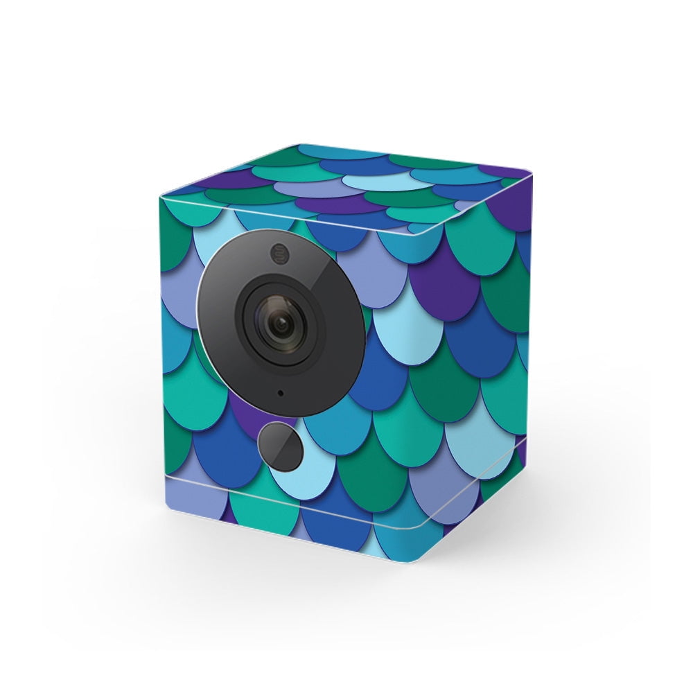 Skin Decal Wrap Compatible With Wyze Cam V2 Sticker Design Blue Scales ...