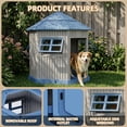 MAYEERTY Outdoor Weatherproof Dog House, Removable Roof Cottage-Style ...