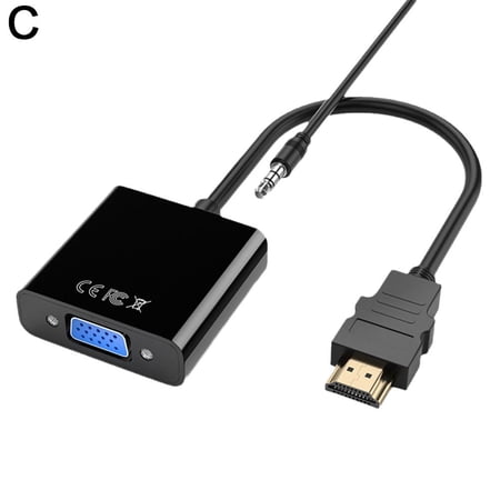 White Audio tape cable 1080P HDMI Male to VGA Female Video Cable Cord ...