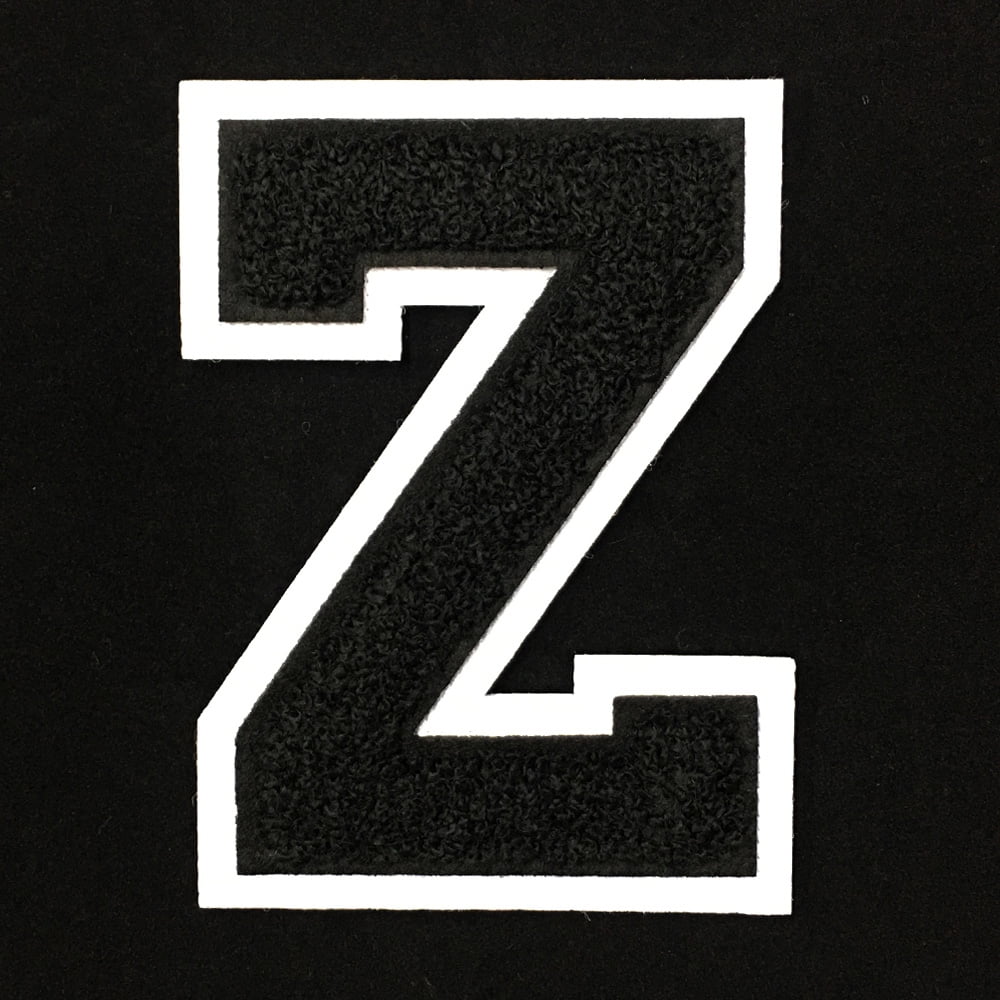 Chenille Stitch Varsity Iron-On Patch by pc, 4-1/2", Black/White, TR ...