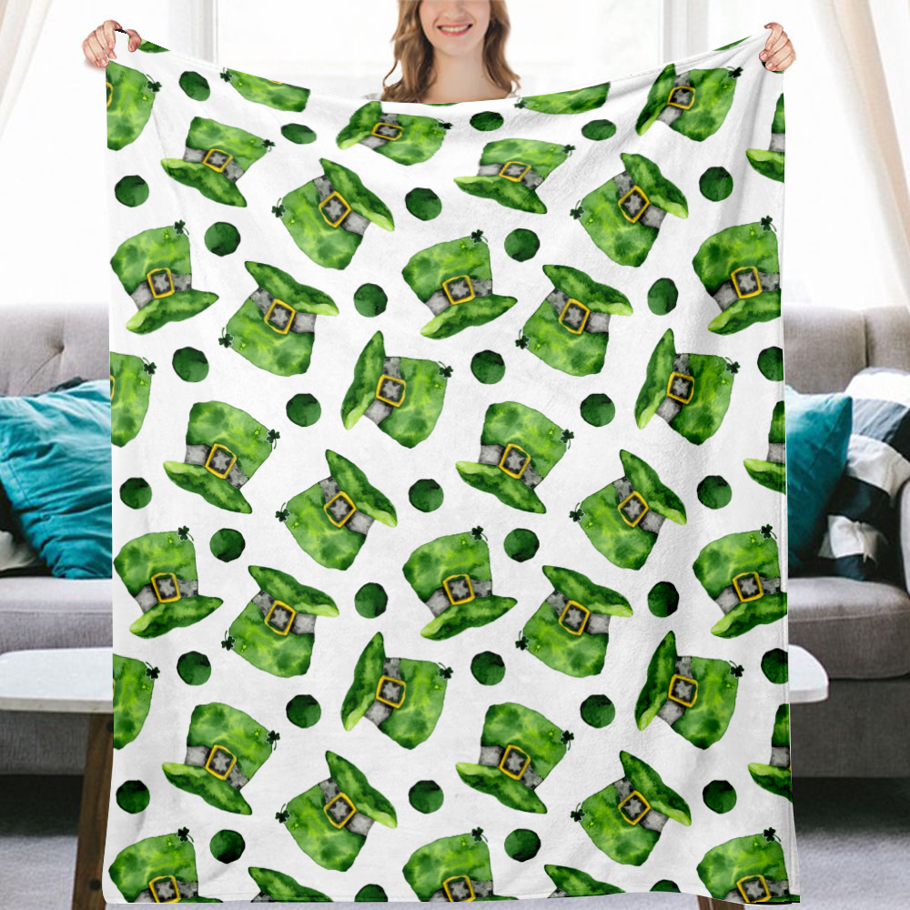 St Patrick's Day Blanket Interesting Fluffy Cute Pattern Bed Throws ...