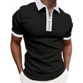Antinious Men Patchwork Texture Half Zip Collar Short Sleeve Outdoor ...