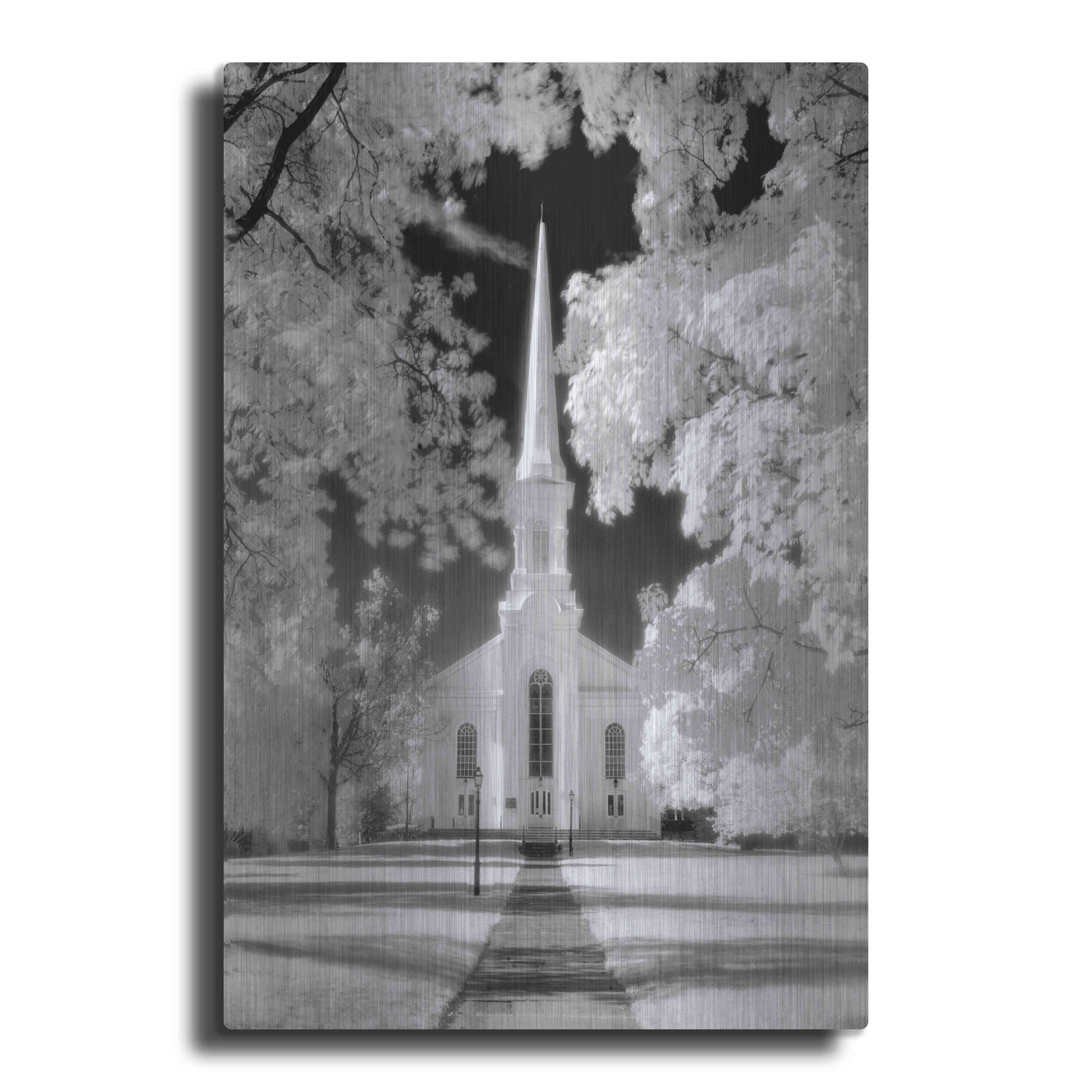 Luxe Metal Art 'Westfield Church Infrared' by Mike Jones, Metal Wall ...