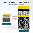 Black Yellow 2-in-1 Beach Towel Backpack,Quick Dry Beach Towel Blanket ...