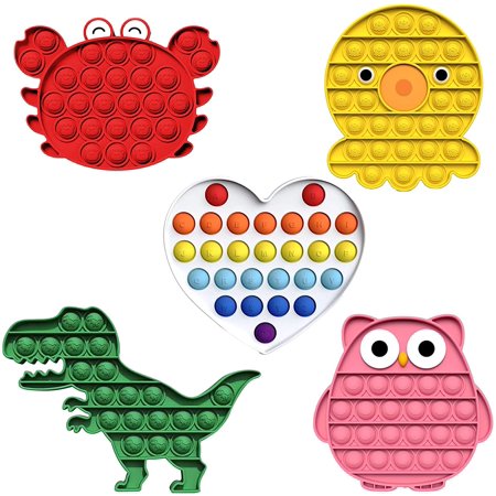 POP it Pack HTCM 5 Pces Fidget Toy Pack. Crab POP it, Small Chicken POP ...