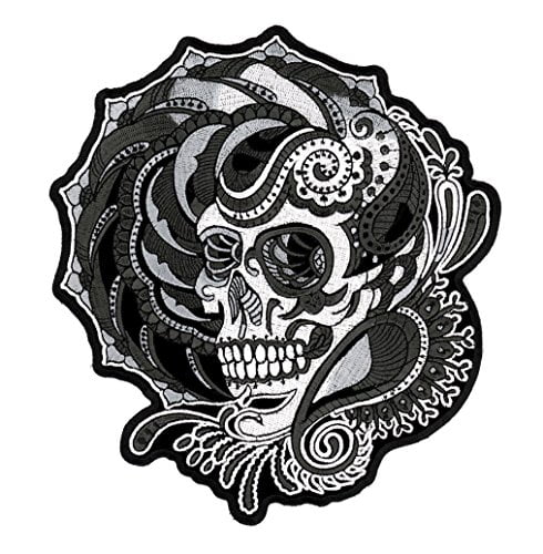 Henna Skull Tattoo Embroidered Back Patch Iron Sew HLPM4839 - Walmart.com