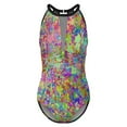 Fun Neon Paint Swimsuit Multicolor Splatters One-Piece Swimwear Push Up ...