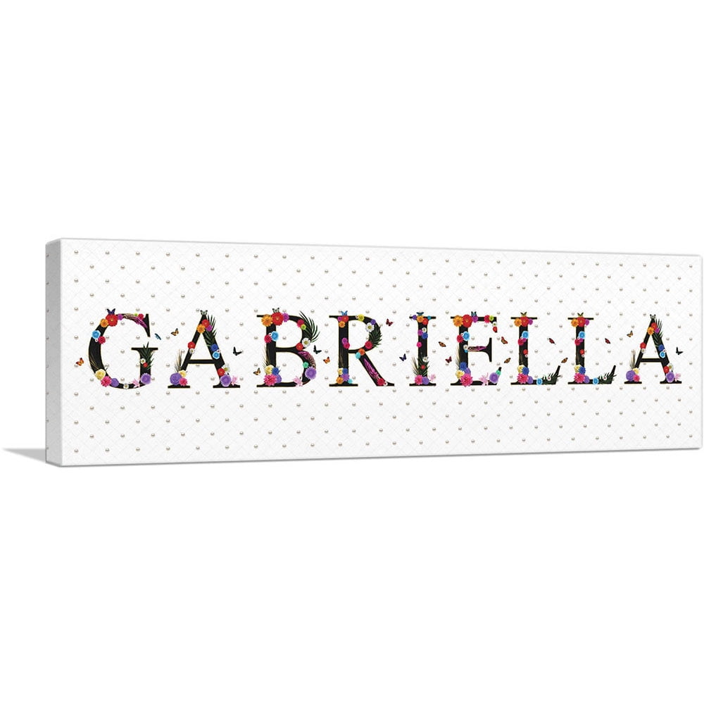 ARTCANVAS GABRIELLA Girls Name Room Decor Canvas Art Print - Size: 48 ...