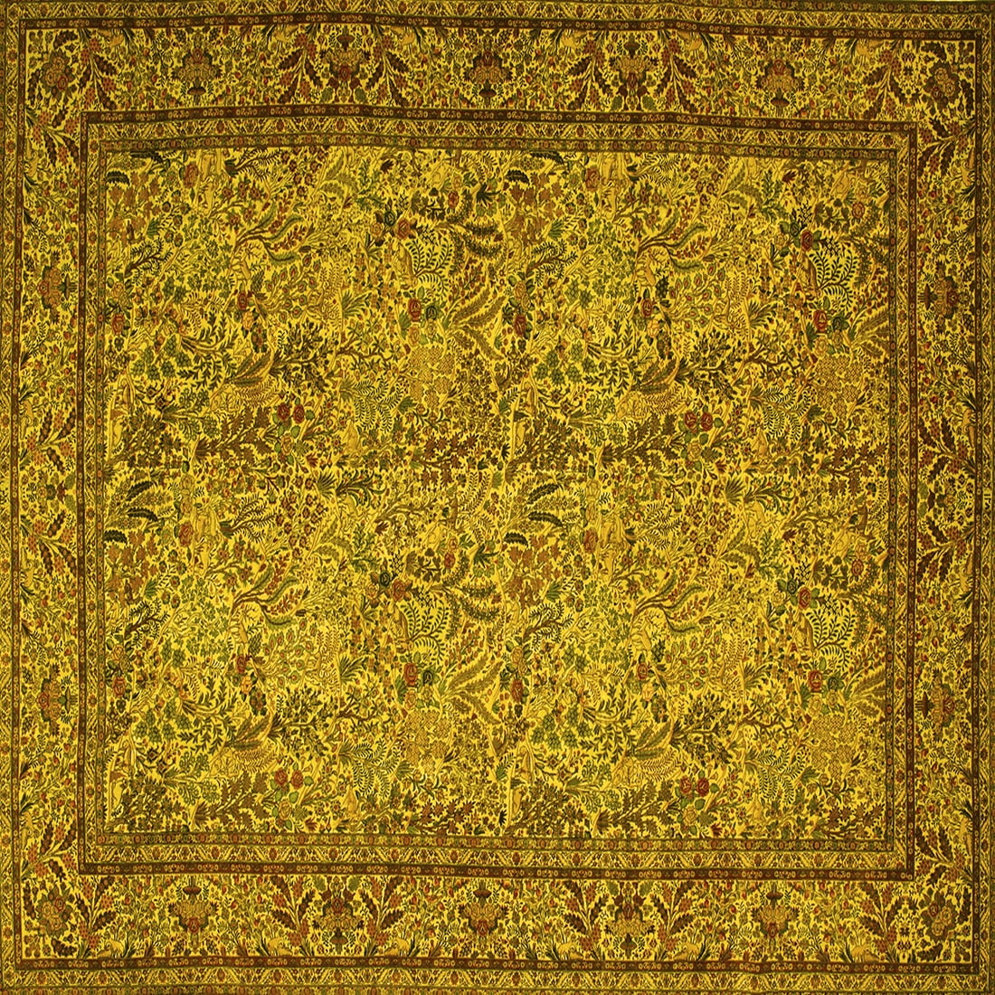 Ahgly Company Indoor Square Persian Yellow Traditional Area Rugs, 4 ...
