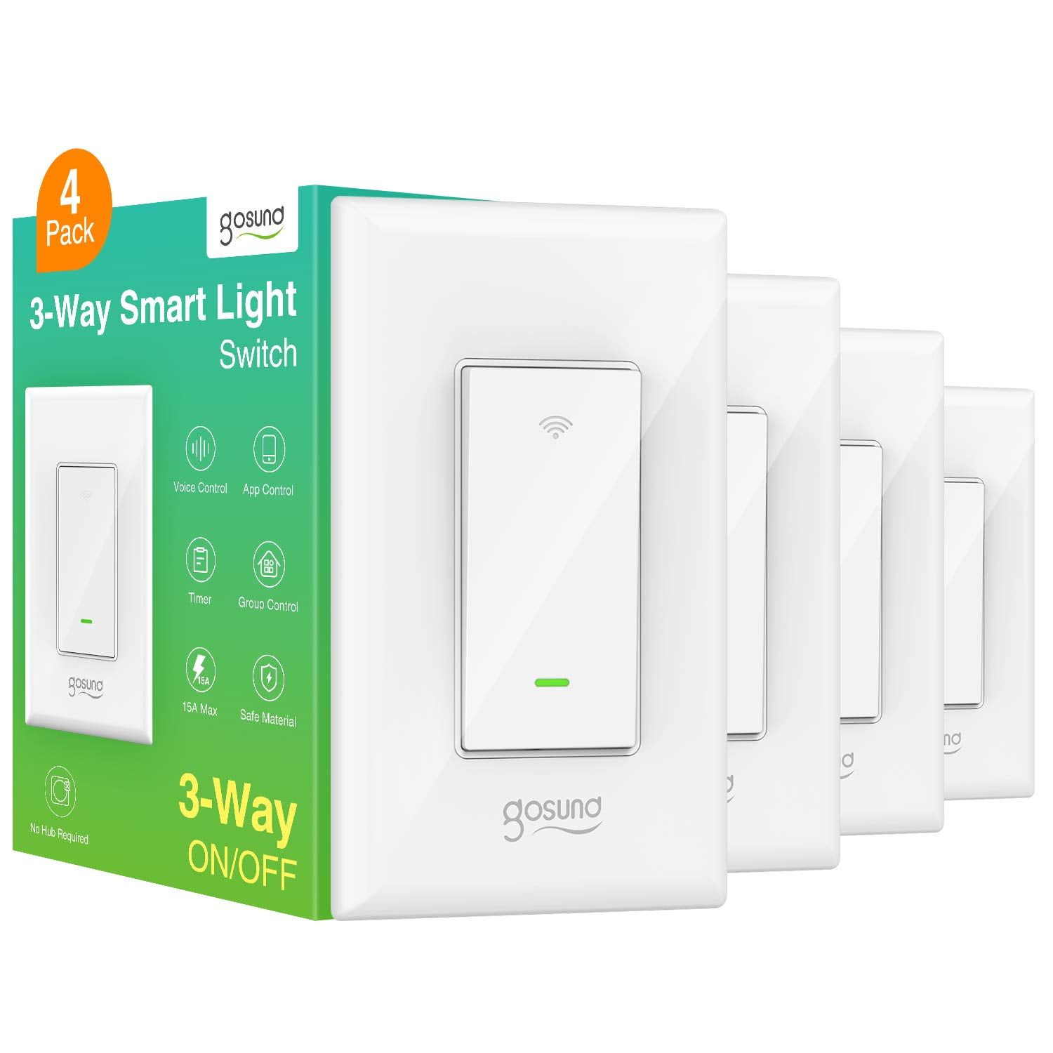 Gosund 3 Way Smart Switch, Work with Alexa and Google Home, Schedule ...