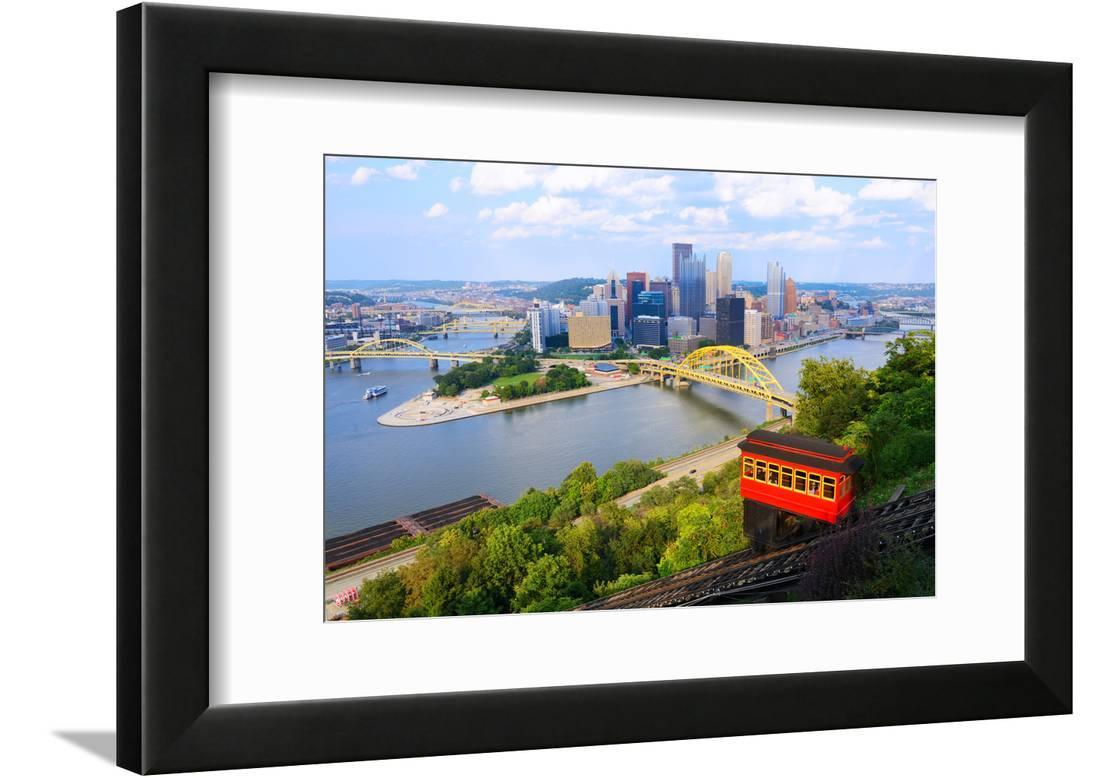 Incline Operating in Front of the Downtown Skyline of Pittsburgh ...