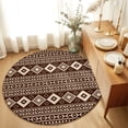 Brown Boho 5' Round Rug for Dining Table for 4 People Under Table ...
