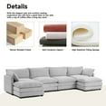 JUSTLET Modular Sectional Sofa, Convertible U Shaped Sofa Couch with ...