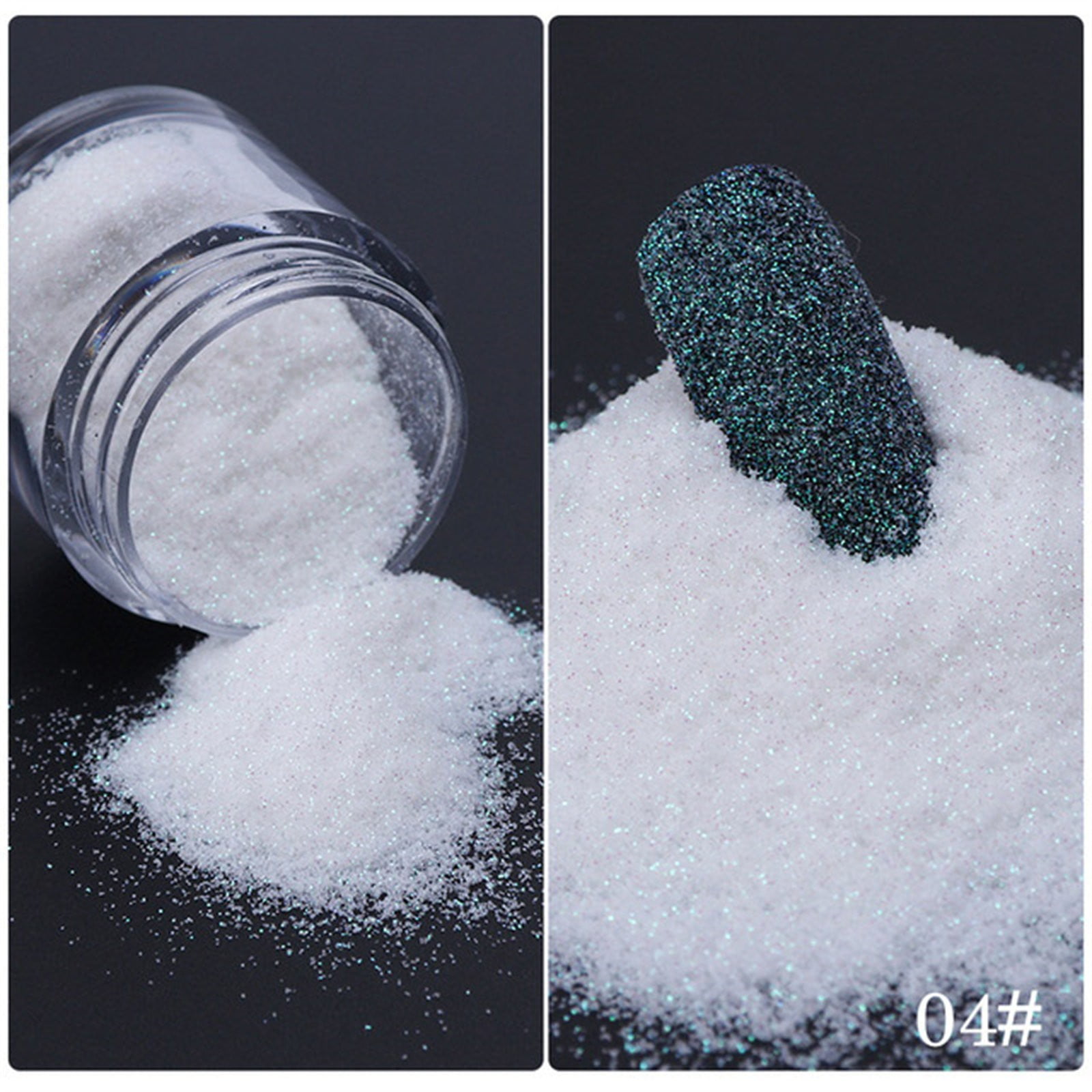 ERTUTUYI Nail Polish Powder Powder Black Yarn Powder White Starlight ...