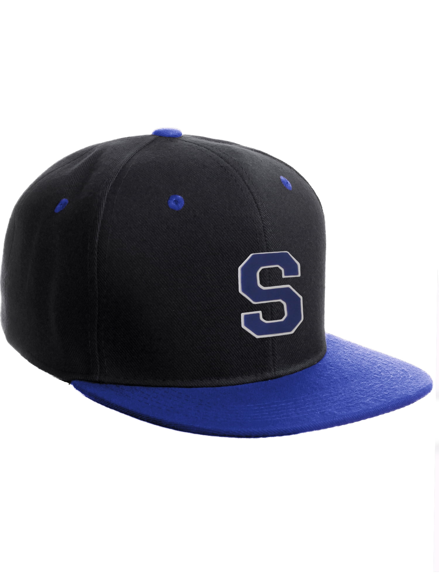 Classic Snapback Hat Custom A to Z Initial Letters, Black Royal Cap ...