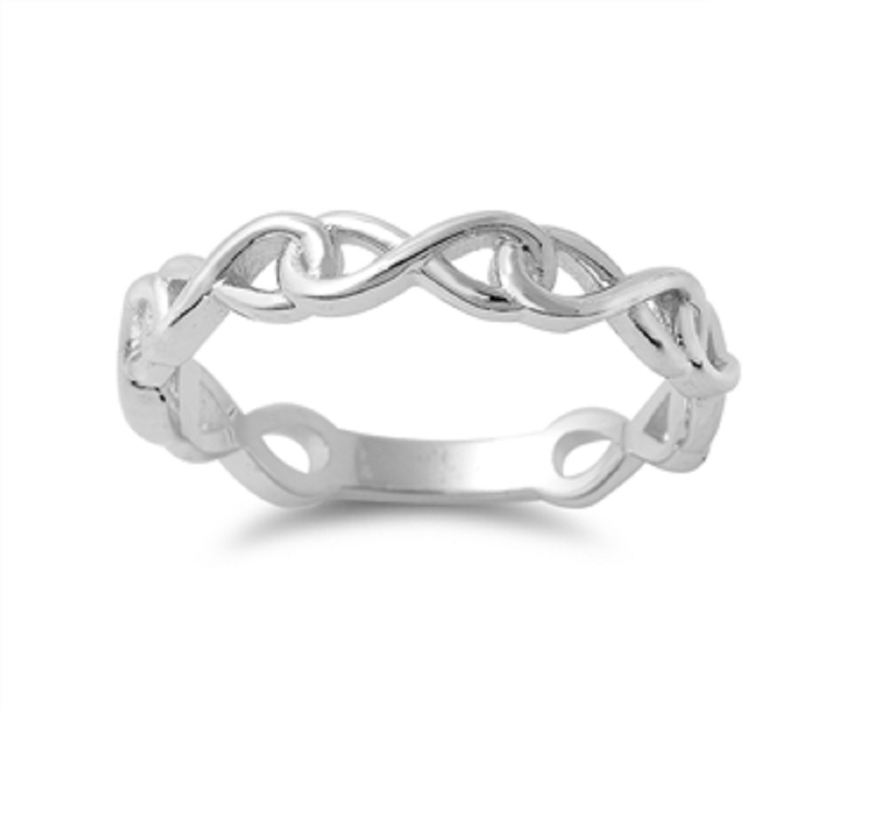 925 Sterling Silver Infinity Chain Eternity Ring Size 10 - Walmart.com