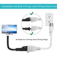 1 Foot Short Extension Cord - 12in White AC Mini Indoor 3 Prong ...