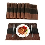 Juvale 10-Pack Gold Vinyl Individual Plate Mats - Round Leaf Design for ...